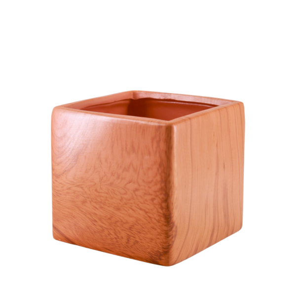 Wooden Cube Ceramic Pot – Arbour